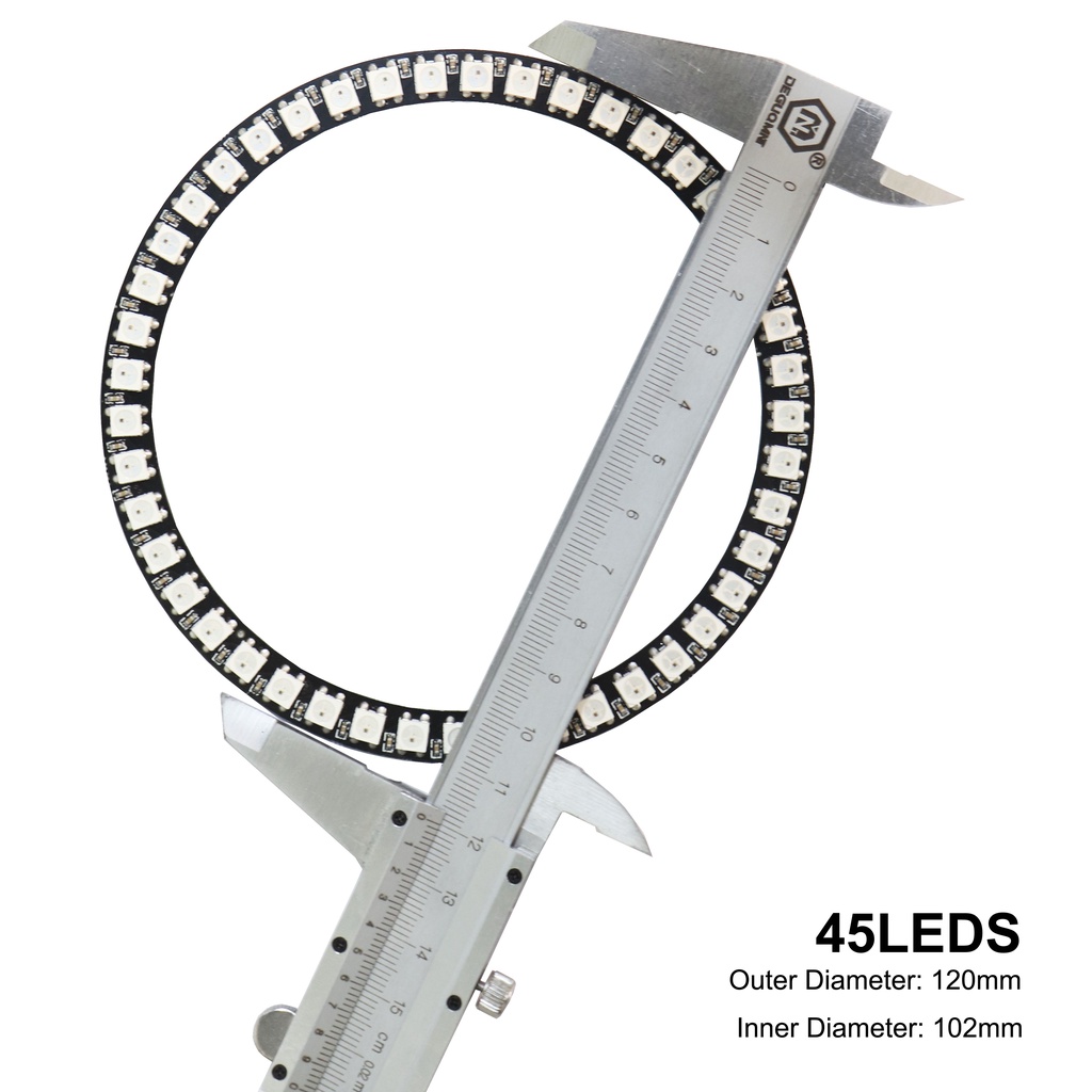 WS2812B 8/16/24/35/45 Leds Pixel Ring Addressable Led Modules WS2812 IC ...