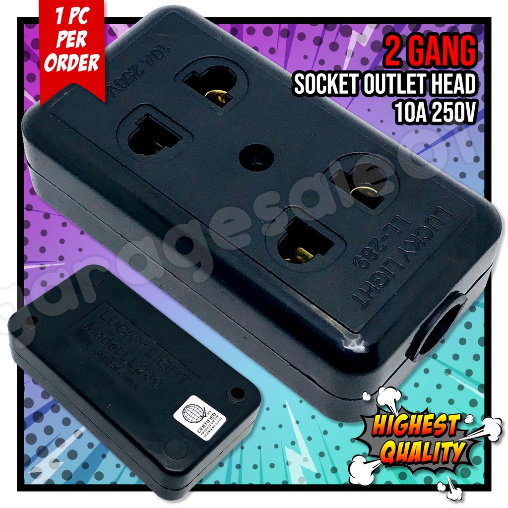 2 Gang Socket Outlet Head Heavy Duty | Shopee Philippines