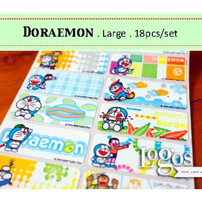 Doraemon Large Waterproof Name Label. Nobita Character Sticker, Japan ...