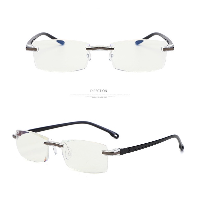 Fashion Mens And Womens Anti Blu Ray Reading Glasses Frameless Tr Material Reading And Playing