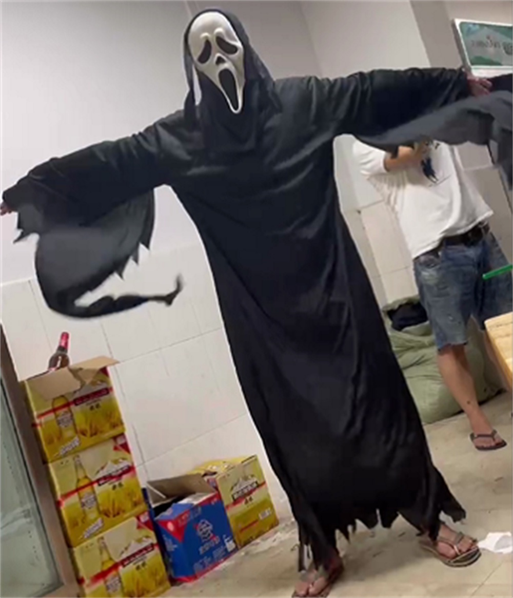 2022 Halloween Demon Ghosts Costume Man Women Adult Black Scream Death ...