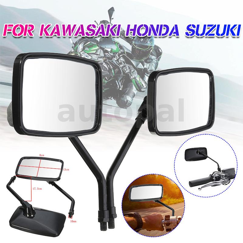 10MM Thread Black Rectangle Rearview Side Mirrors For Motorcycle ...