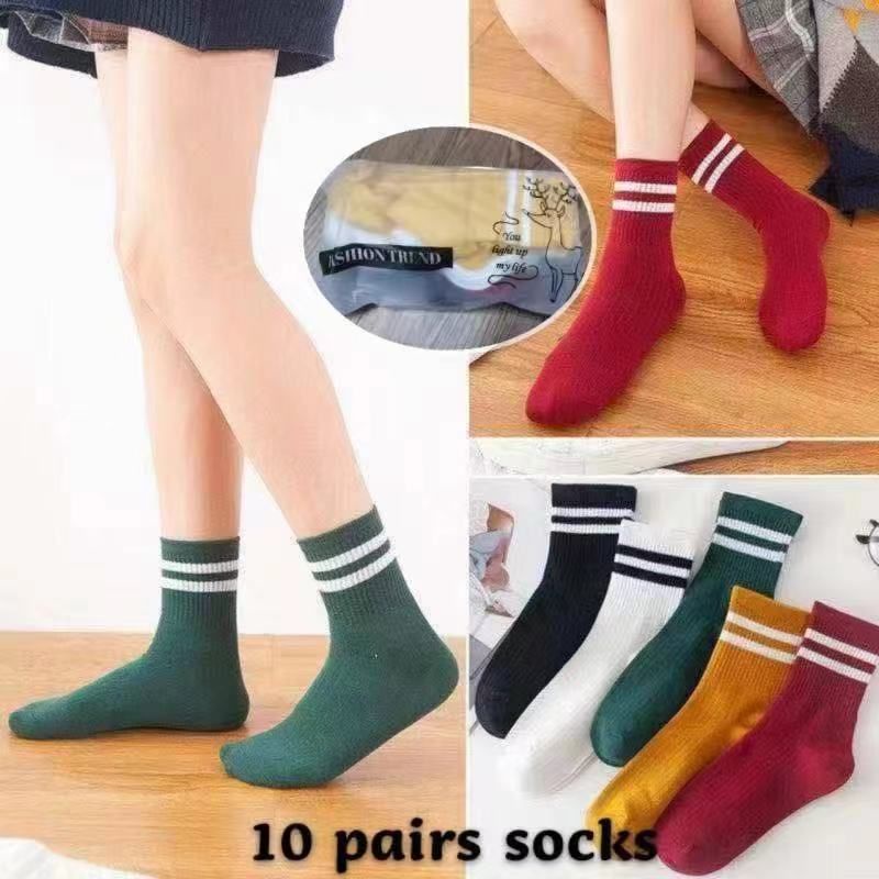 PJM Korean Sock With Stripe Design (5 PairS) | Shopee Philippines
