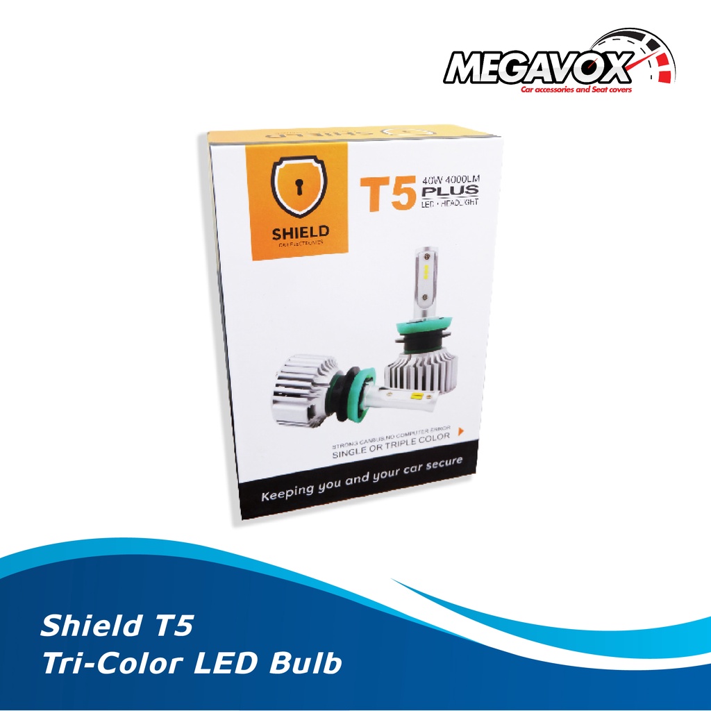 Shield T5 Plus Tri Color LED Bulb 9006 | Shopee Philippines