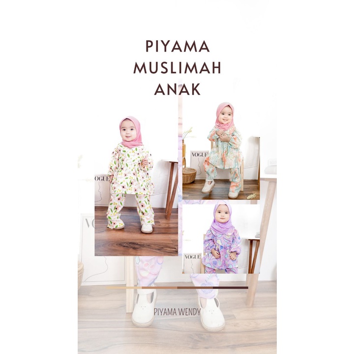 Wendy's model muslimah Children's Pajamas (hijab Pajama set) | Shopee ...