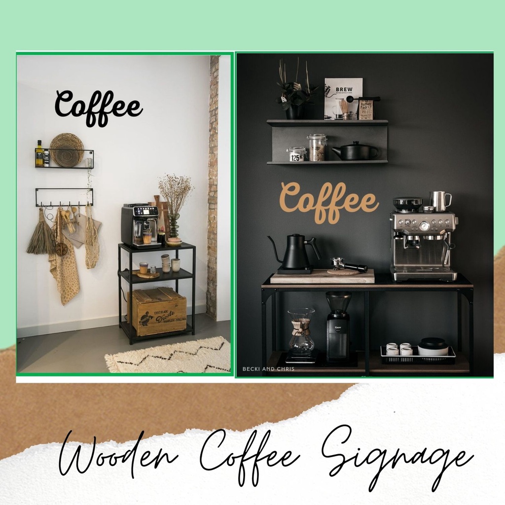 COFFEE WOODEN SIGNAGE FOR WALL DECORATION 12MM THICKNESS | 13 X 6 ...