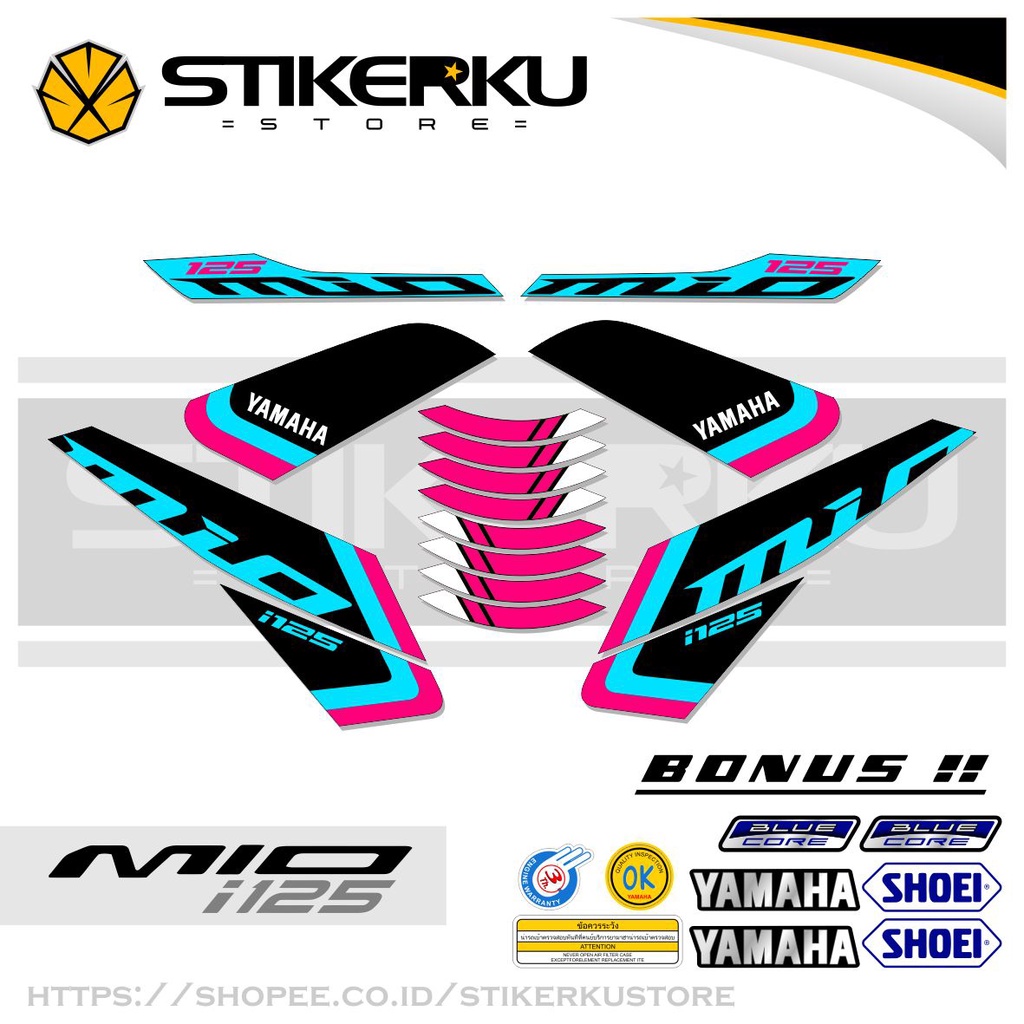 Mio i 125 2021 STOCK DECALS / MIO 125 S / STRIPING MIO M3 /Z / 125 ...