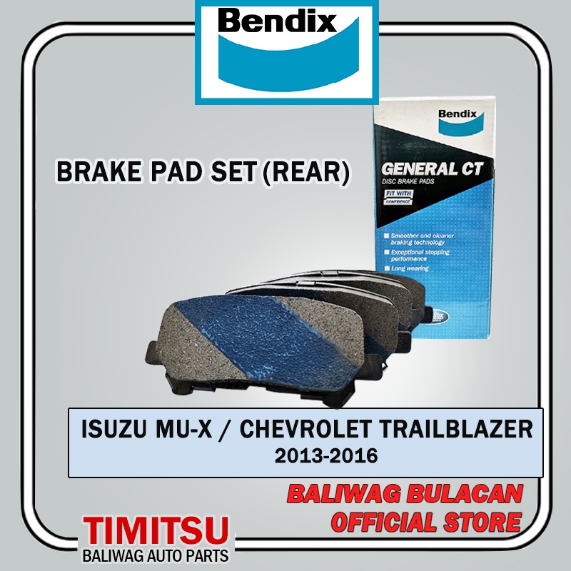 BRAKE PAD REAR SET ISUZU MU-X 3.0 CHEVROLET TRAILBLAZER 2013-2016 BENDIX DB2290 GCT | Shopee ...