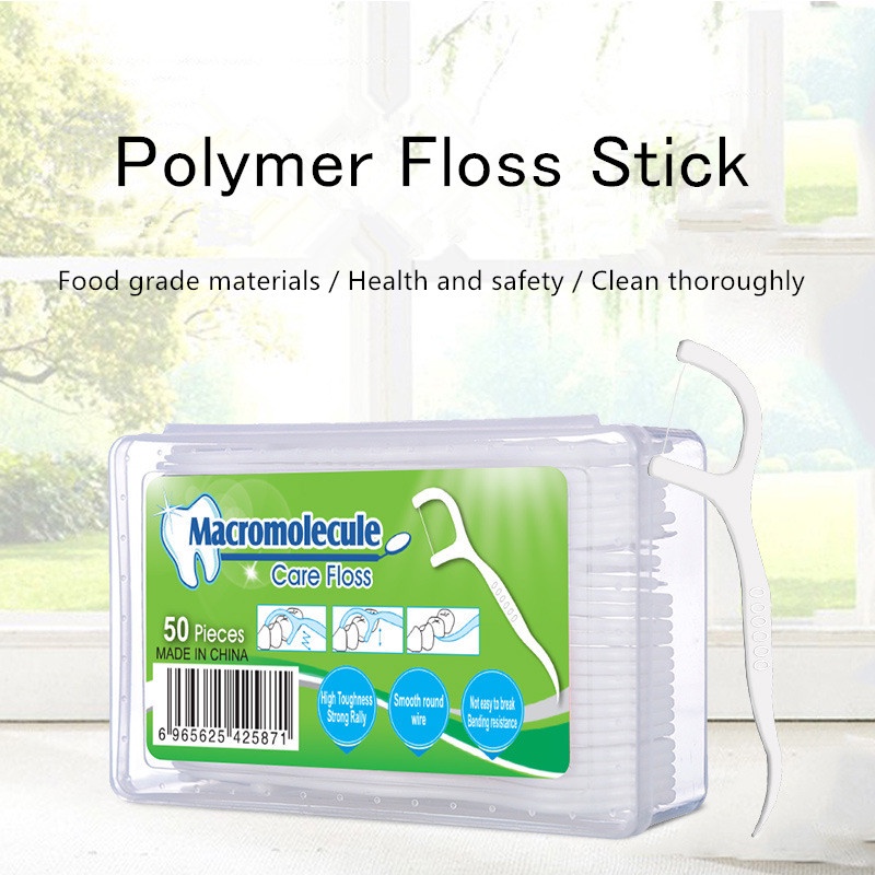 50 pcs Disposable Dental Floss Boxed Plastic Toothpicks Arch Floss ...