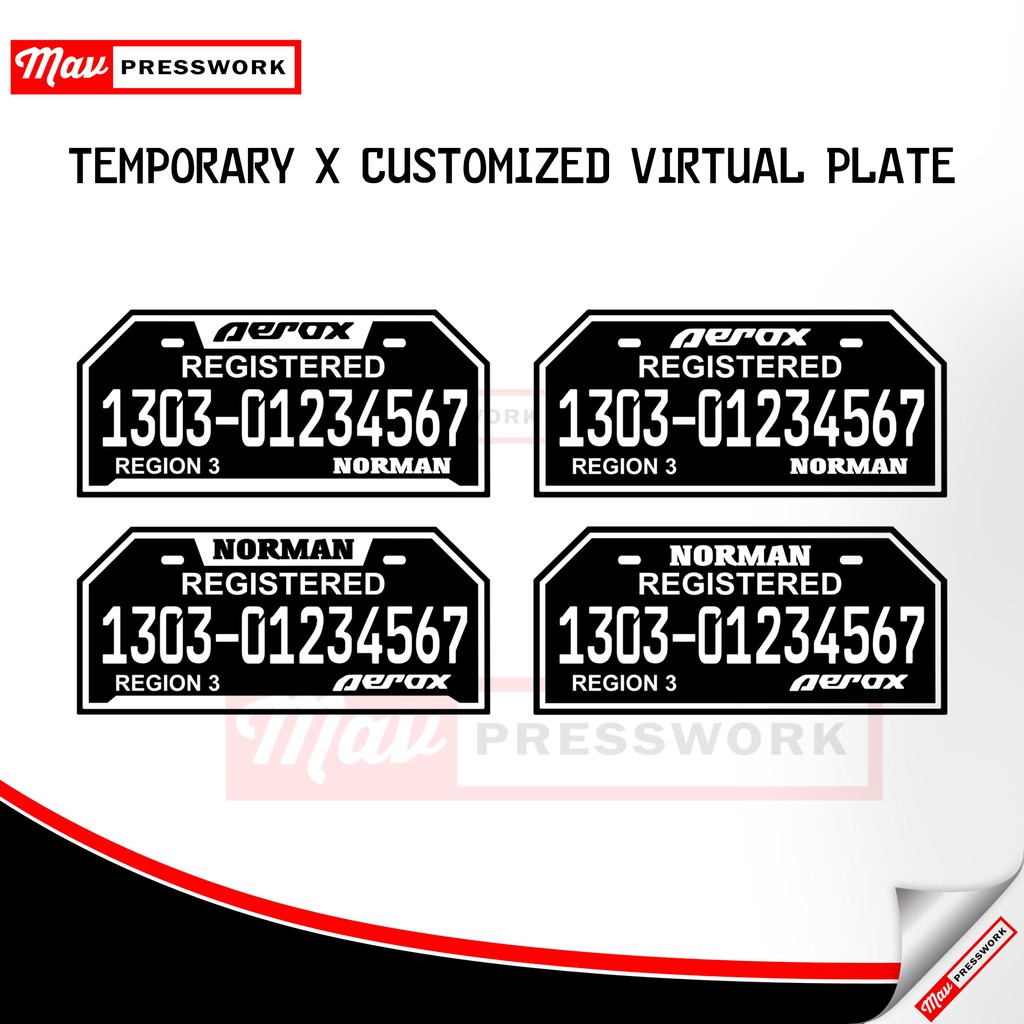 Customized Temporary / Virtual Plate Number (Acrylic Glass) | Shopee ...