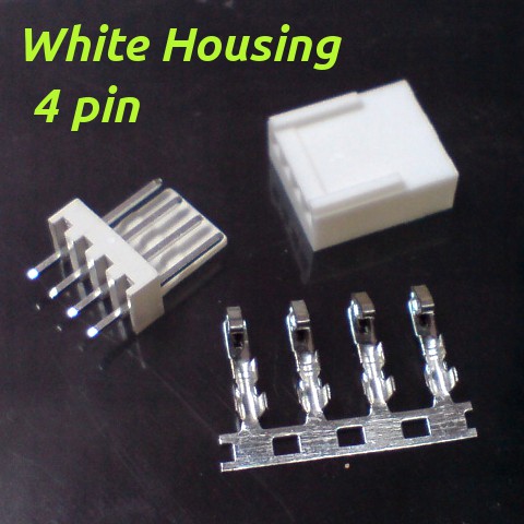 4p 4 pin header White Housing Male Female Connector PCB 180 Degrees ...