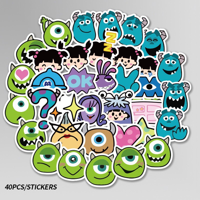 40pcs/Pack Monster Power Company Monster University Big Eyes Stickers ...