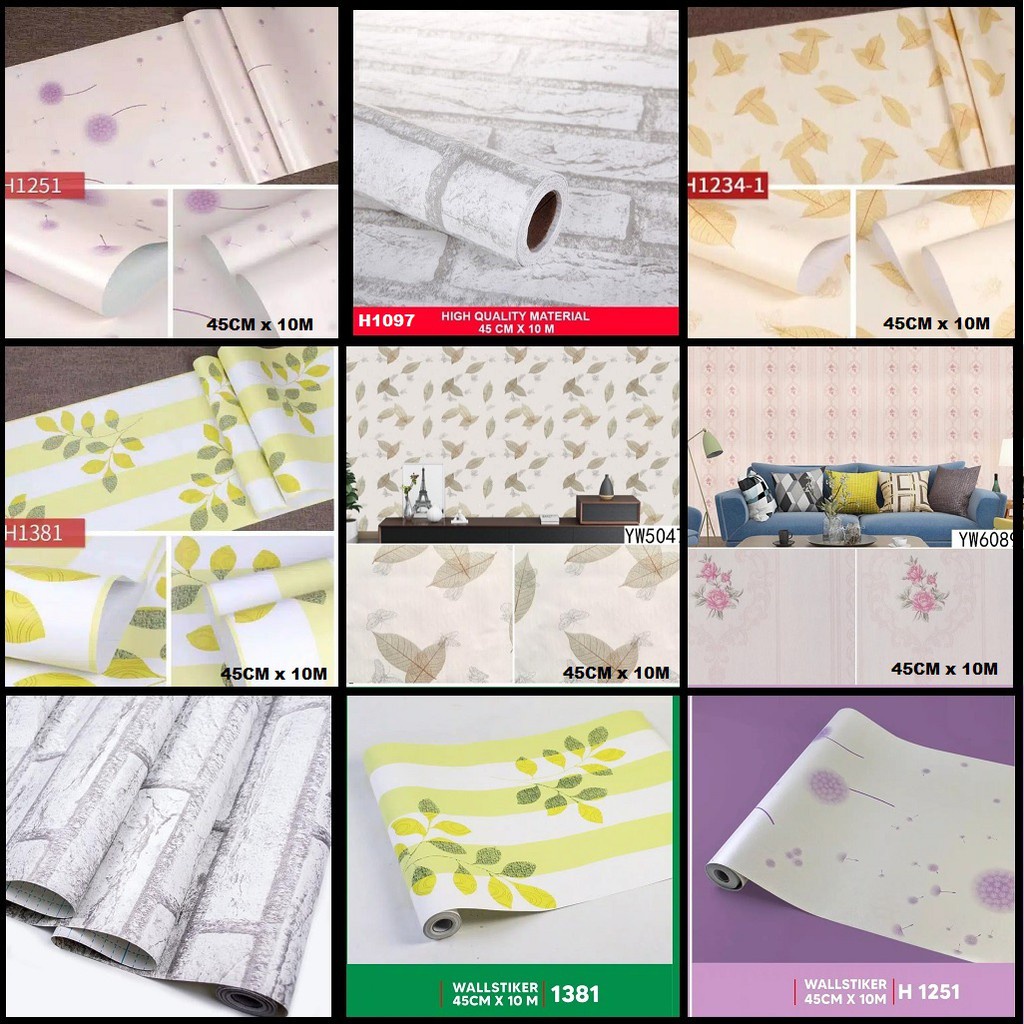 Pvc Wallpaper Sticker Roll (Unit) 8m x 45cm-PART 2 | Shopee Philippines