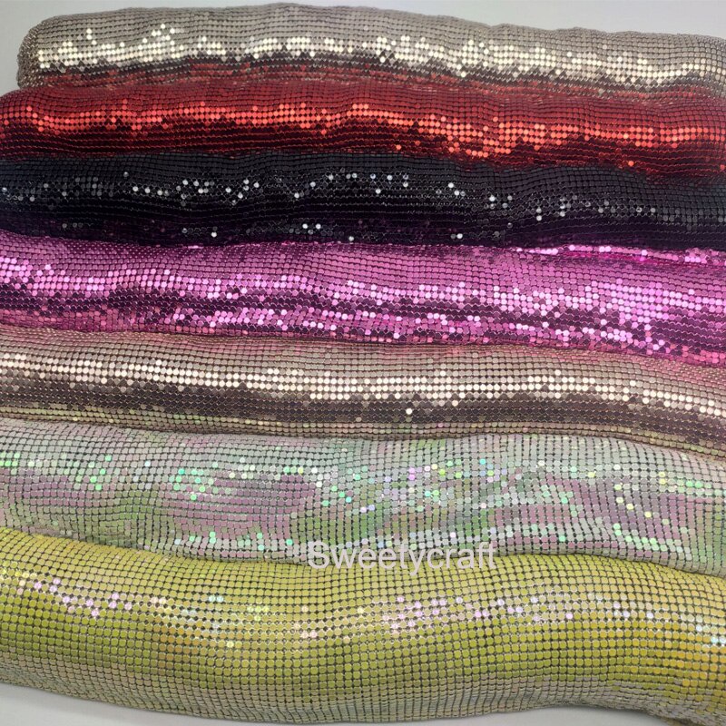 45*150cm Fabric Gold Silver Metal Mesh Fabric Metallic Sequin Fabrics ...
