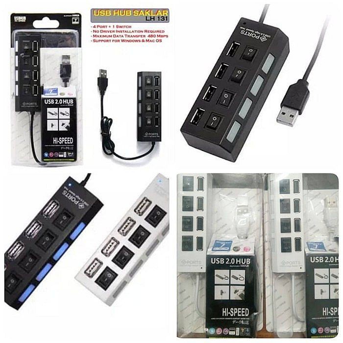 High Speed USB 2.0 Hub 4 Ports Portable USB Hub For Laptop PC | Shopee ...