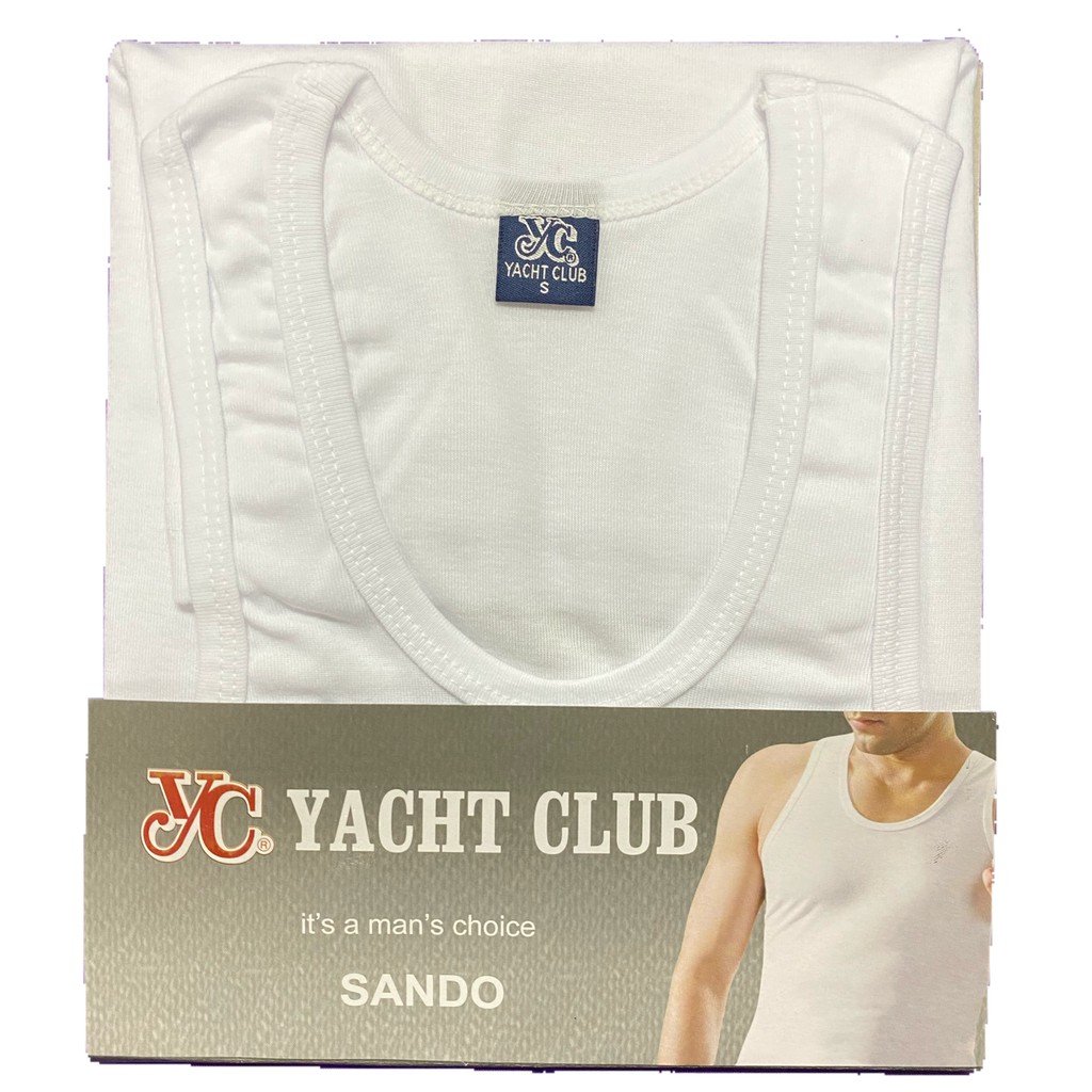 YC YACHT CLUB S12 / 3S12 Men's Sando Stretchable (White) | Shopee ...