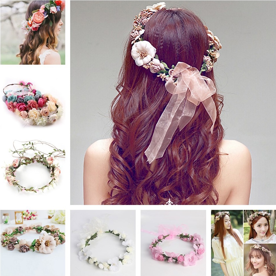 New Floral Flower Wedding Crown Hair Wreaths Hair | Shopee Philippines