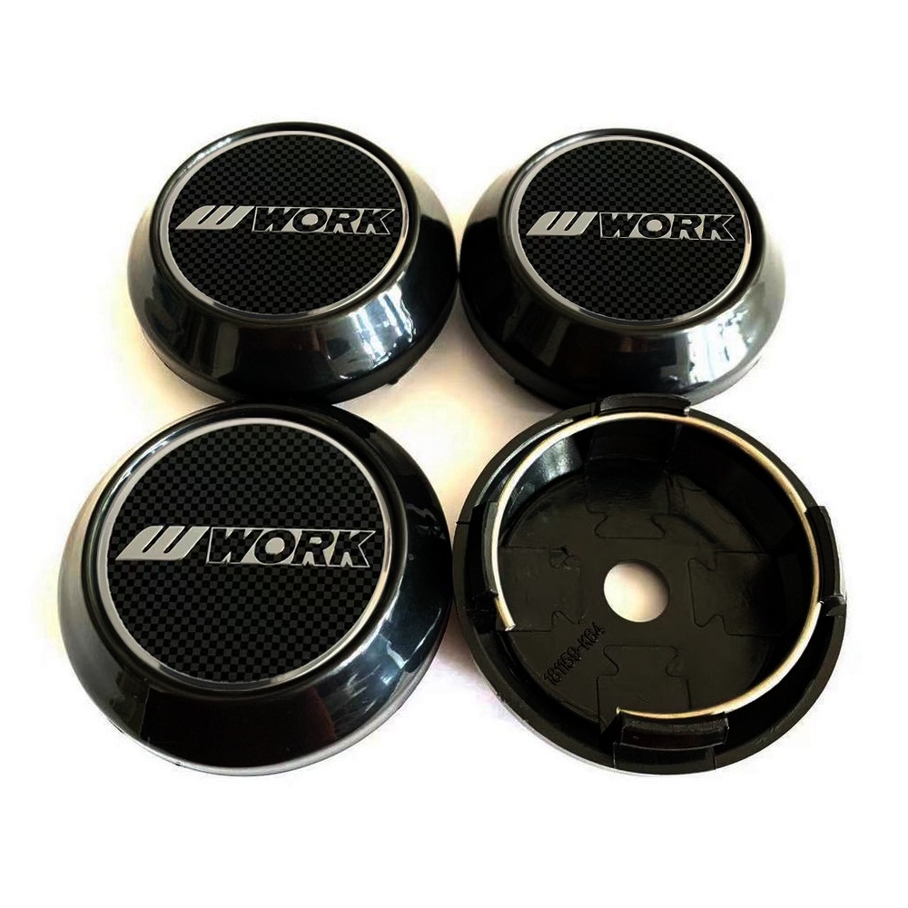 4pc 60/64/65/68/69MM WORK logo Sticker Car Modified Wheel Center Cover ...