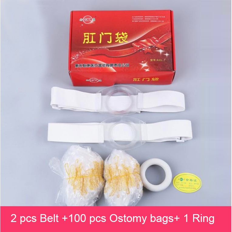 Drainable Urostomy Bag Colostomy Pouch Ostomy Belt &100 pcs ostomy bag ...