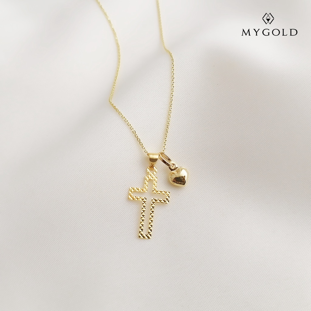 MyGold Pawnable and Authentic 18K Saudi Gold Necklace with Cross ...