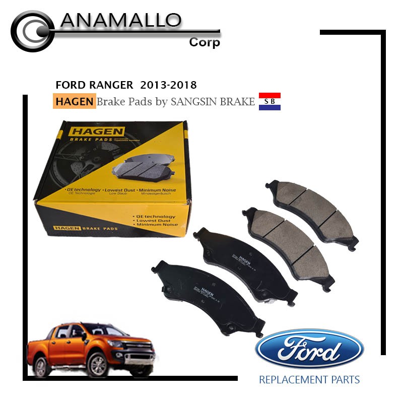 HAGEN Brake Pad Ford Ranger 2013-2018 Front (made in Korea) | Shopee ...