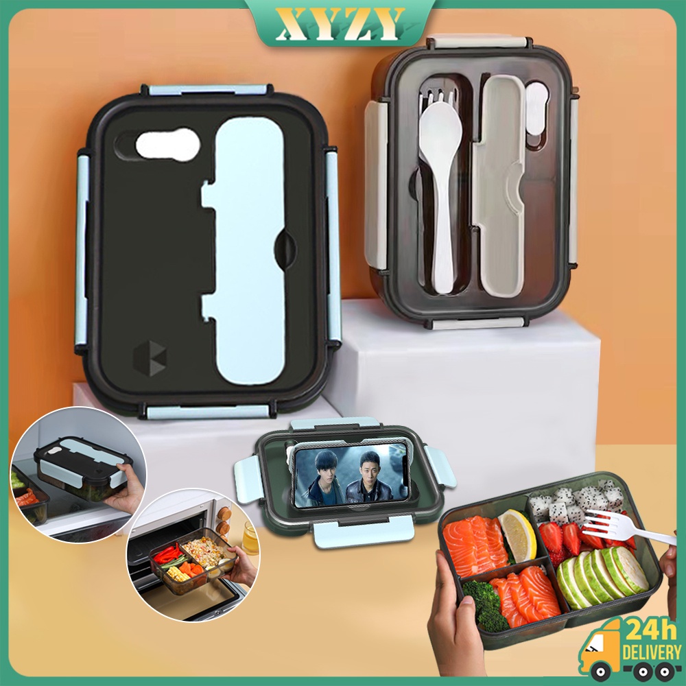Lunch Box With 3/2 Compartment Office Student Lunch Box With Cutlery ...