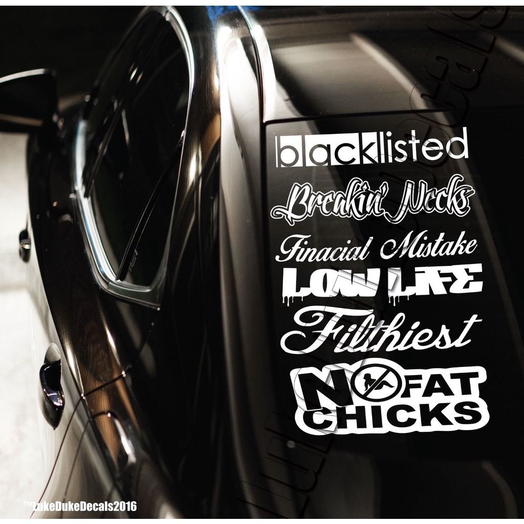 Blacklisted JDM Decals 3.9 _ sticker bomb set QTY 6waterproof 7 year ...