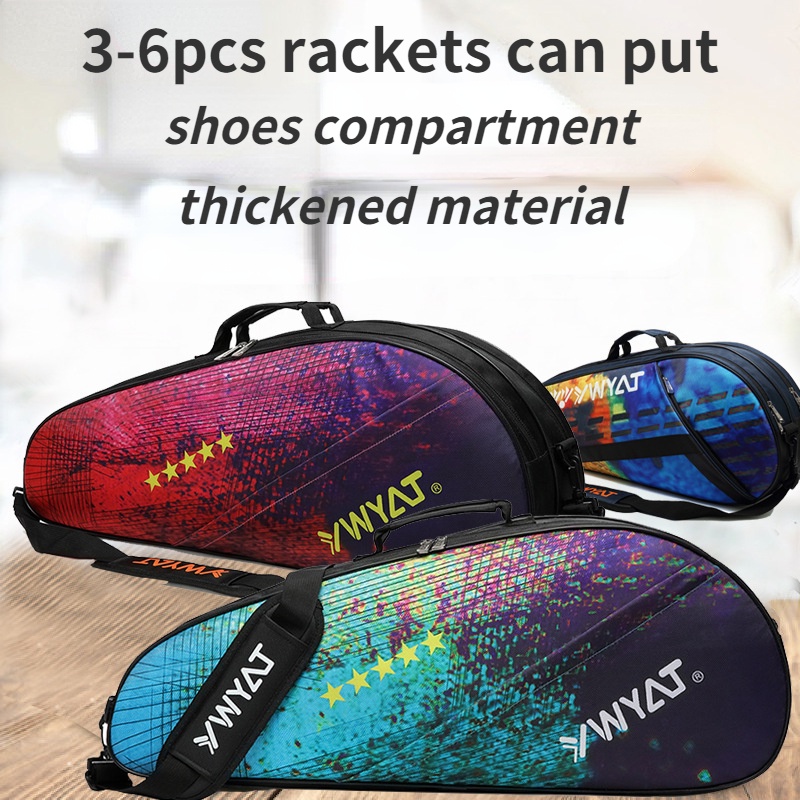 YWYAT Waterproof Badminton Rackets Bag With Shoes Compartment 6Pcs ...