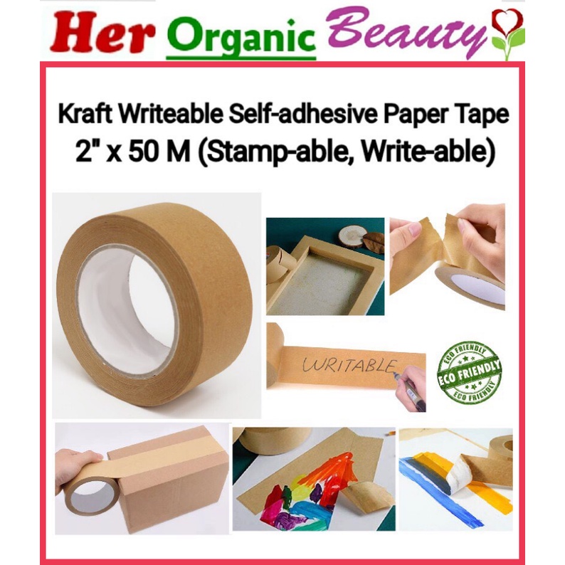 Matte Kraft Writeable Self-adhesive Paper Tape 2" x 50 M (Writable ...