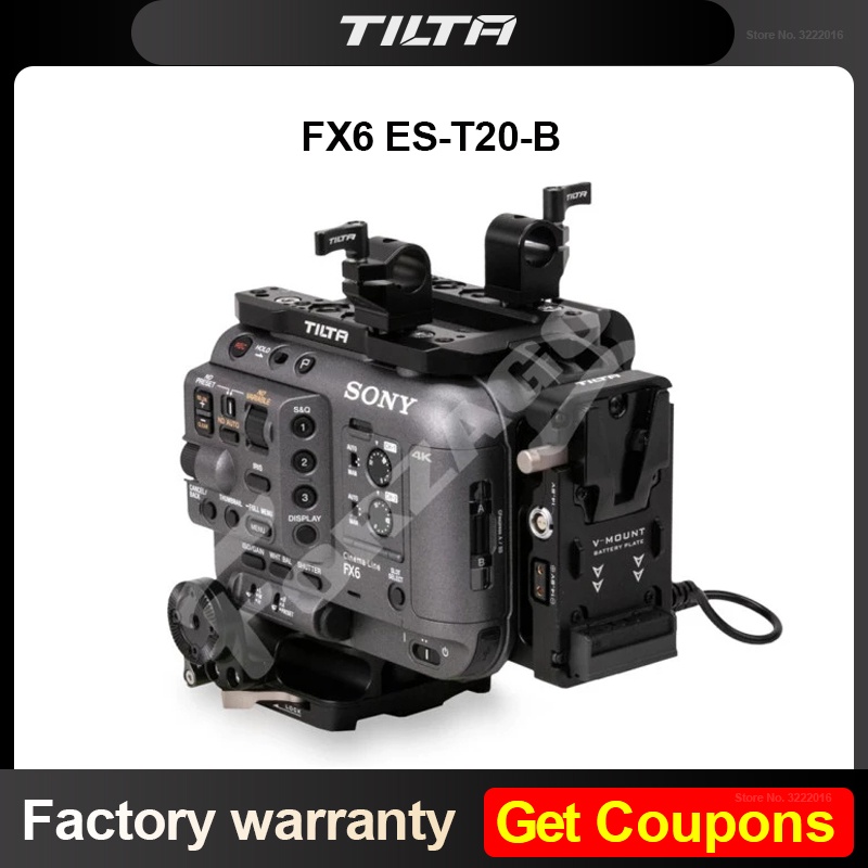 TILTA FX6 ES-T20-B Advanced Camera Cage Kit for Sony FX6 Vertical Mounting Minimizes Wear and ...
