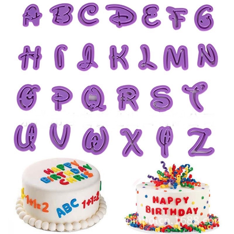 26pcs Disney Font Alphabet Cutter Letter Cutter Fondant Cutter ...