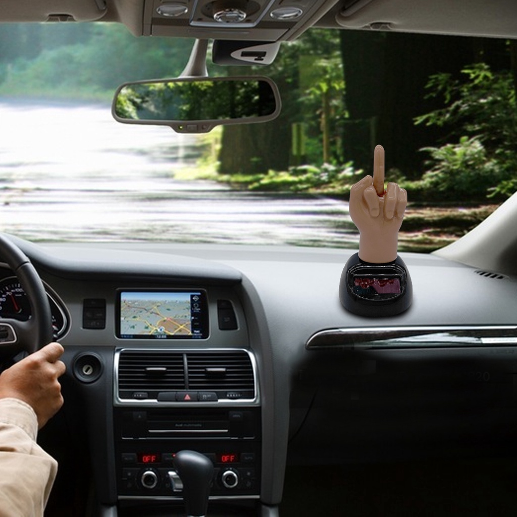 Finger Solar Powered Shaking Car Ornament Creative Shaking Finger ...