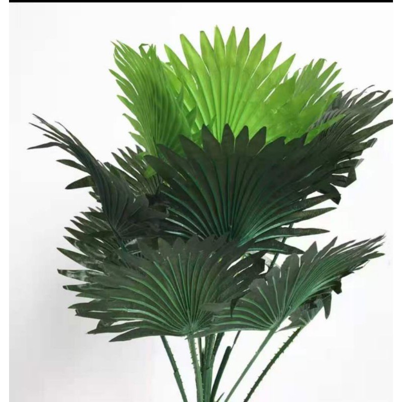 18heads artificial bunch pan palm leaves for indoor outdoor decoration ...
