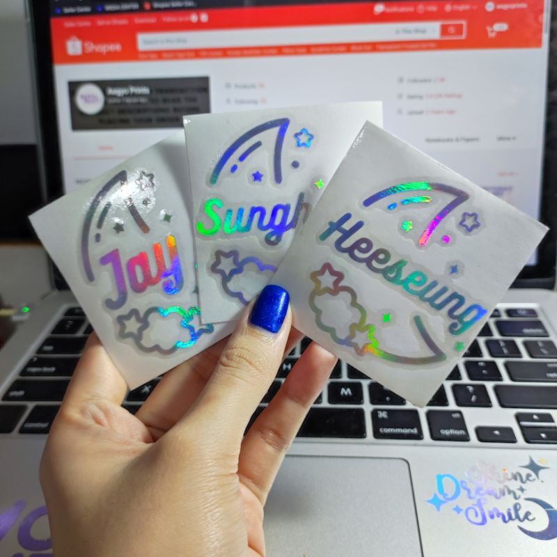 ENHA BIAS NAME - MOON HOLOGRAPHIC FAN-MADE DECAL STICKER | by ...