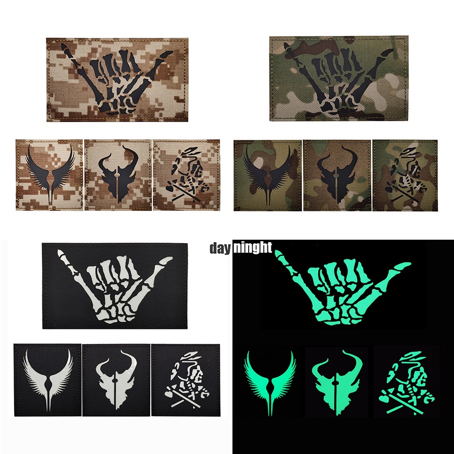 Large Multicam Infrared IR Skull Skeleton Middle Finger Patch Tactical ...