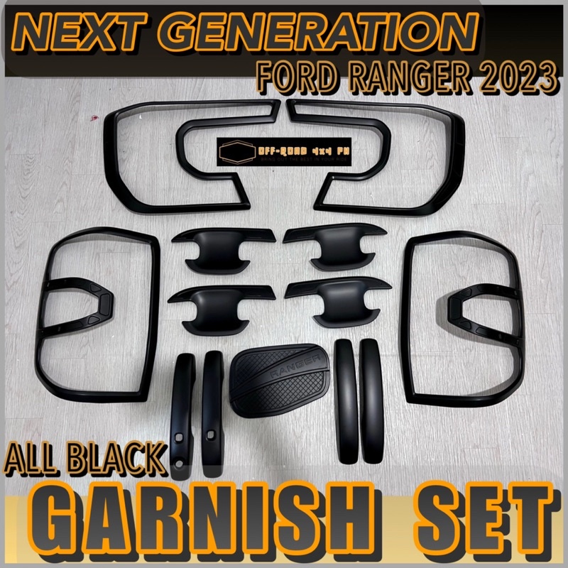 FORD RANGER 2023 GARNISH SET MATTE BLACK WILKTRAK/TURBOSPORT (next ...