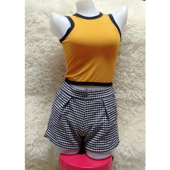Ringer Boxer Sando Croptop Plain GIRL OOTD | Shopee Philippines