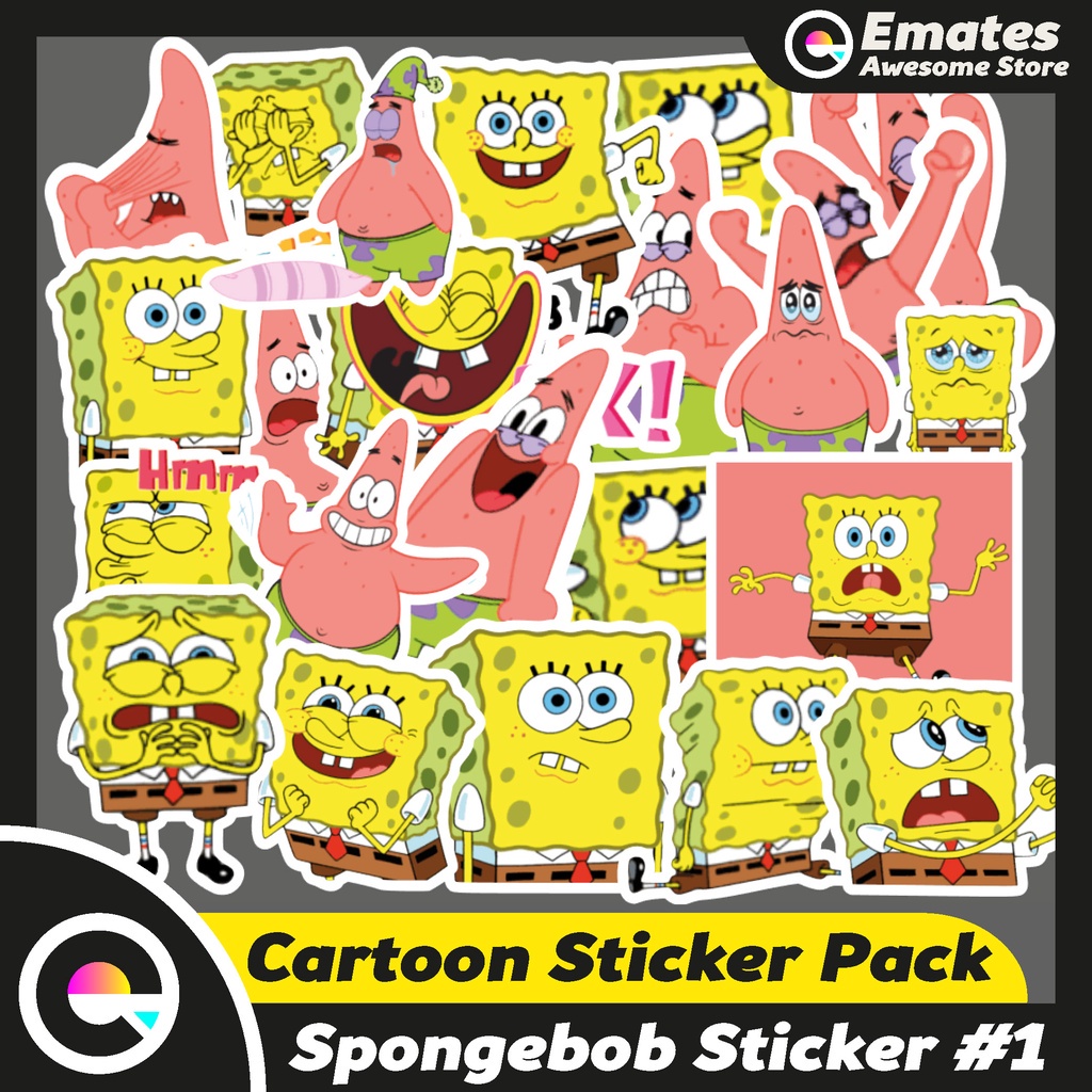 (24 Pcs) Spongebob Squarepant Cartoon Stickers 1 Cartoon Stickers ...