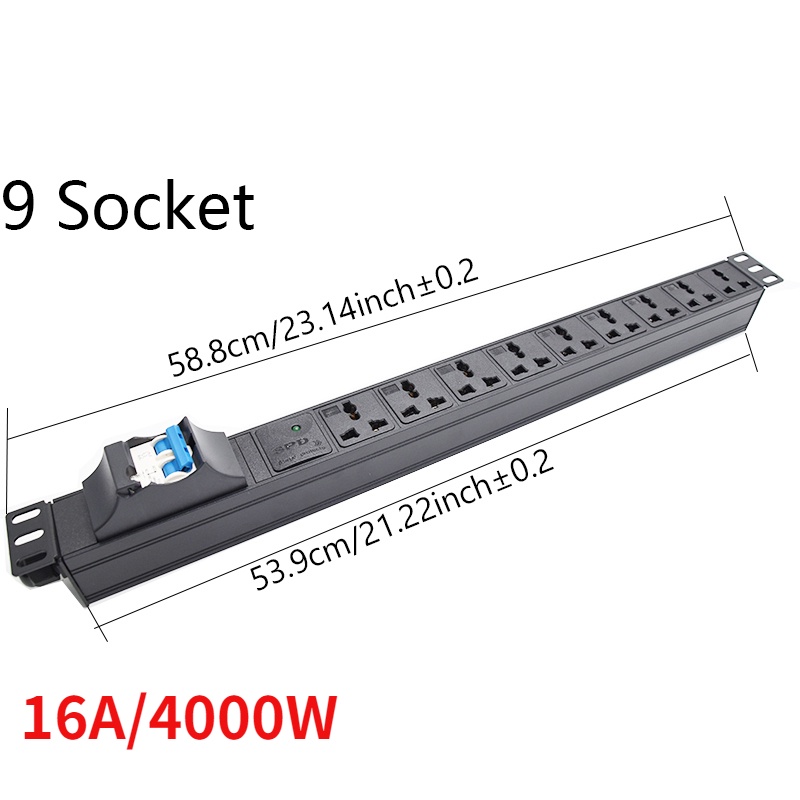 Server Rack Power Distribution Unit PDU Power Strip 2 - 9 Outlets with 16/32A Circuit Breaker ...