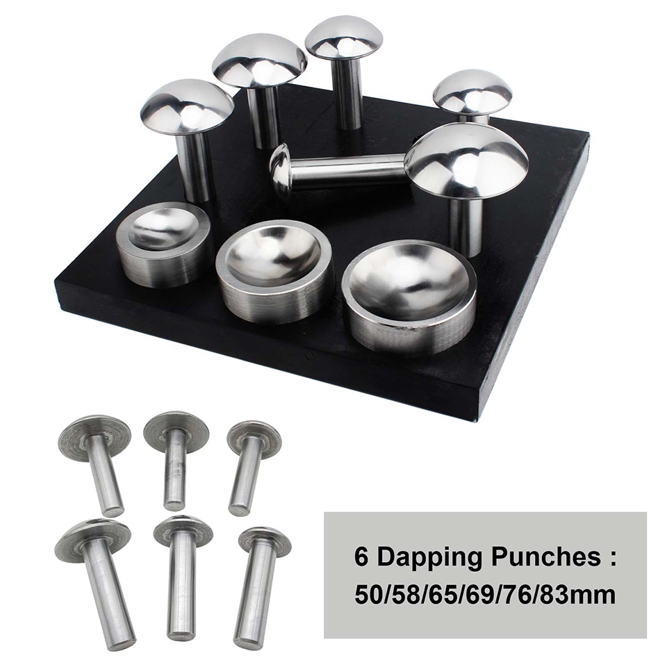 50-Piece Multi-Purpose Metal Forming Dapping Set w/ Block, Anvil ...