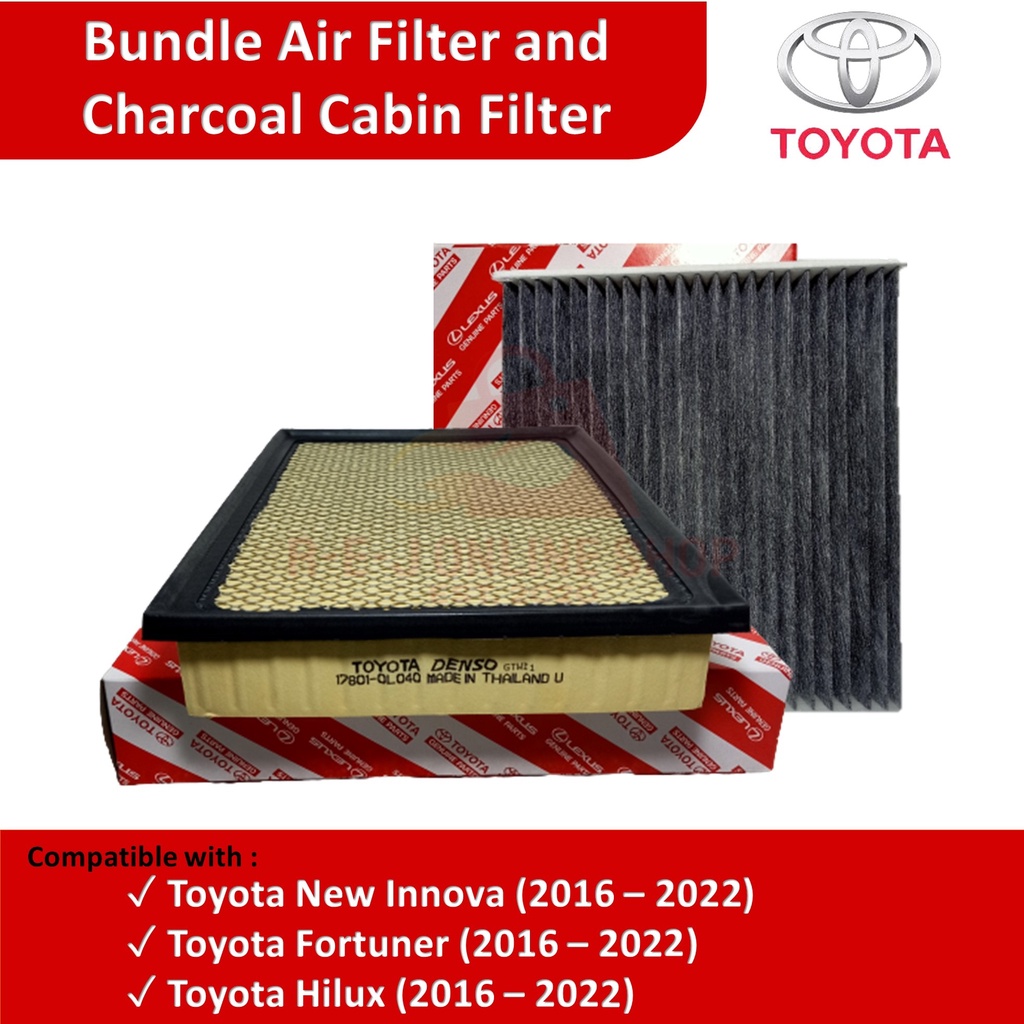 Bundle Air Filter & Charcoal Cabin Toyota Innova, Fortuner, Hilux (2016 ...