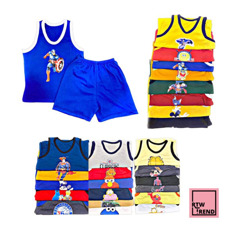 Plain Cotton Terno For Boys ( With Sticker) | Shopee Philippines