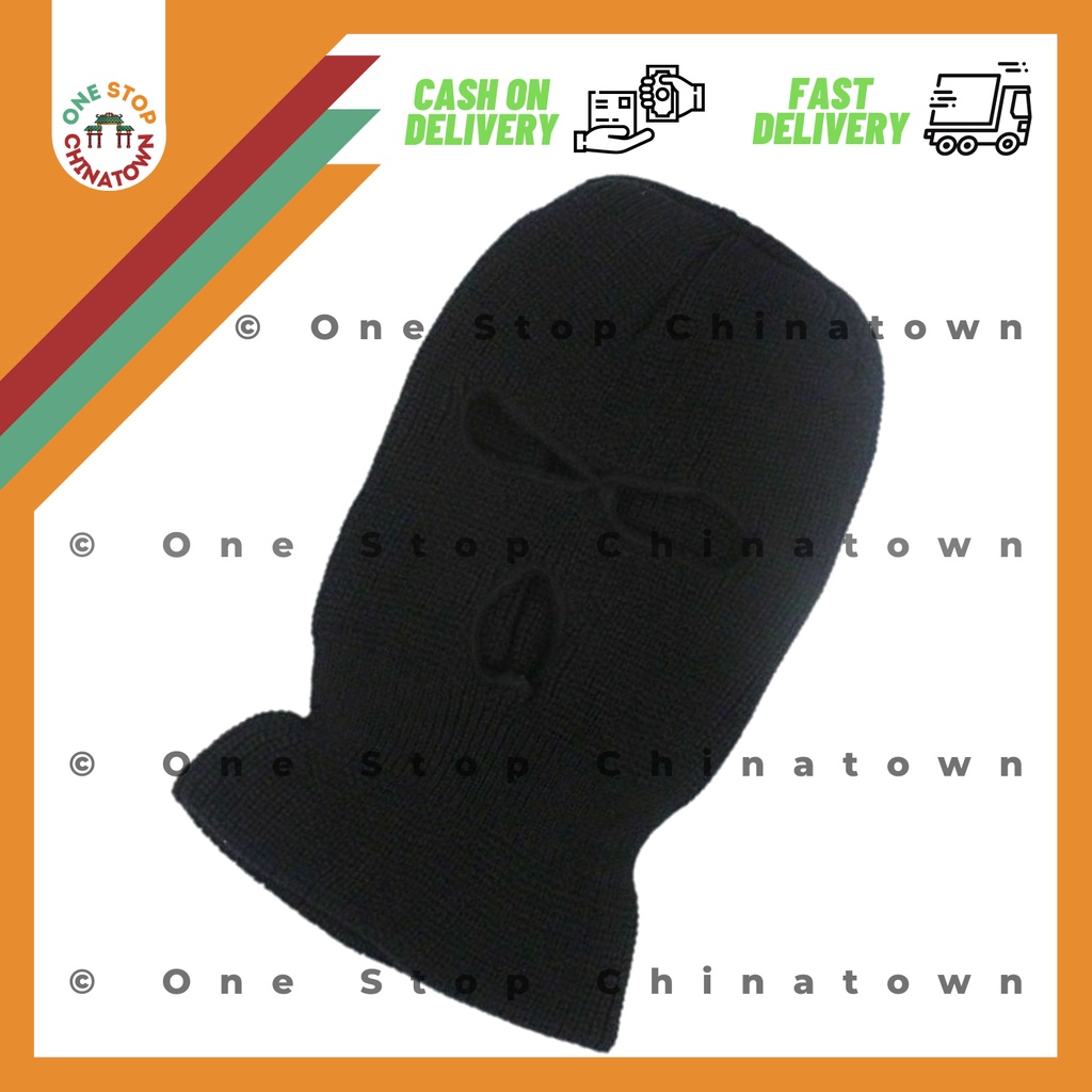 3 Hole Fashionable Stretchable Colored Full Face Black Balaclava Robber ...