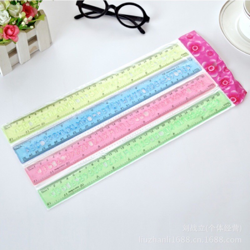 4 in 1 ruler ABC letter 30cm ruler school supplies | Shopee Philippines