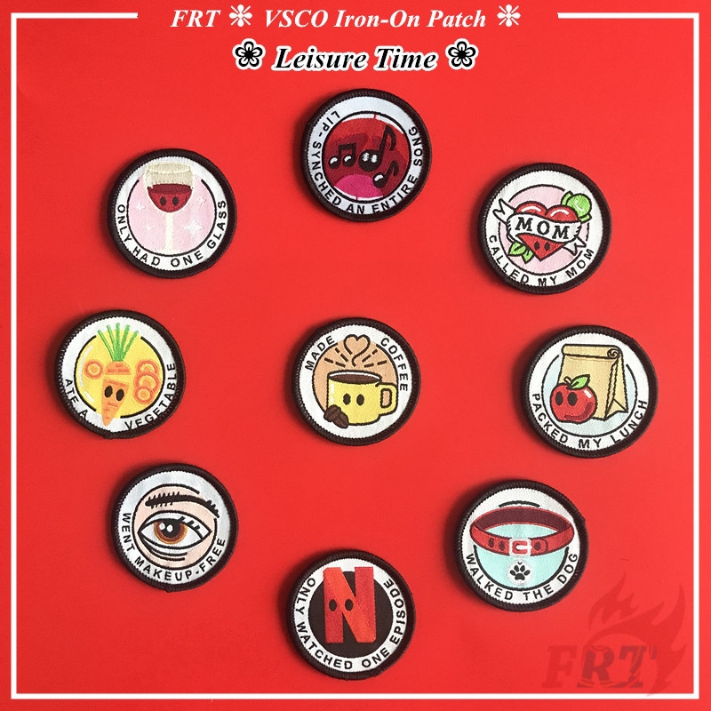 ☸ VSCO Series 02 - Leisure Time Iron-on Patch ☸ 1Pc/3Pcs 4.8CM DIY Sew on Iron on Badges Patches ...