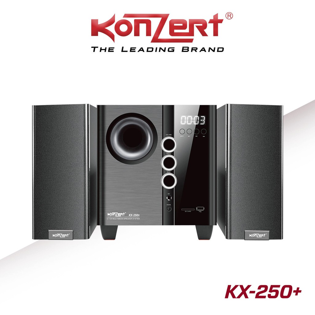 Konzert KX-250+ 2.1ch Multimedia Speaker with Bluetooth ( 2500 watts PMPO ) | Shopee Philippines