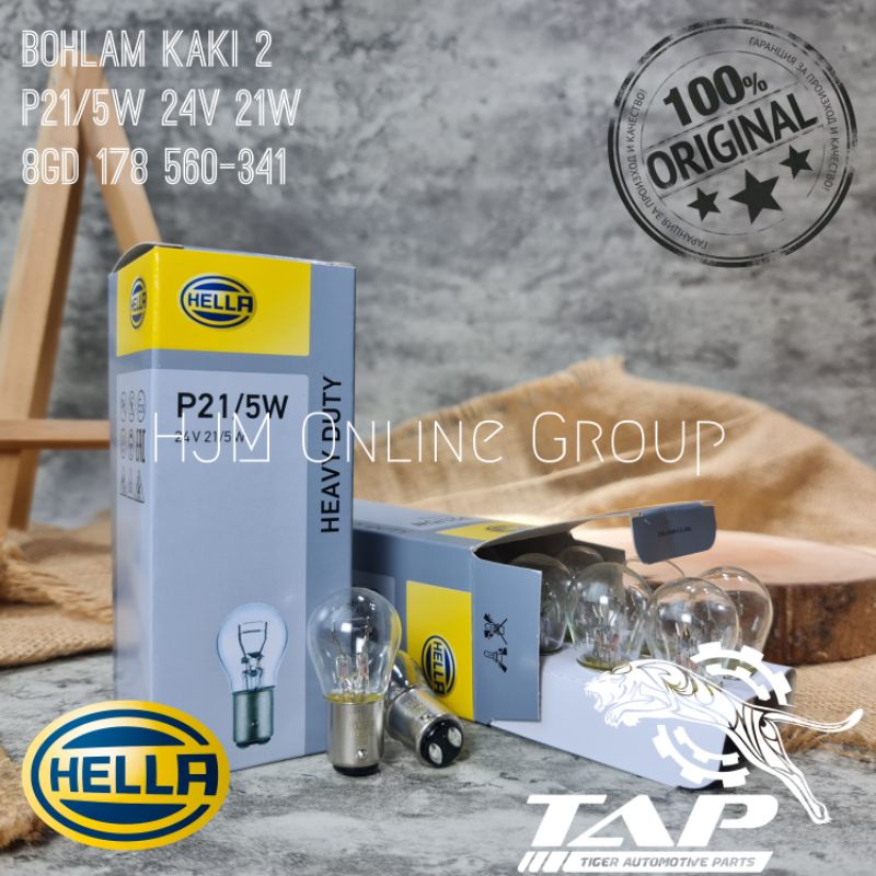 ORIGINAL HELLA P21/5W 24V 21W BULB - 2-FOOT STOP BRAKE LIGHT | Shopee ...