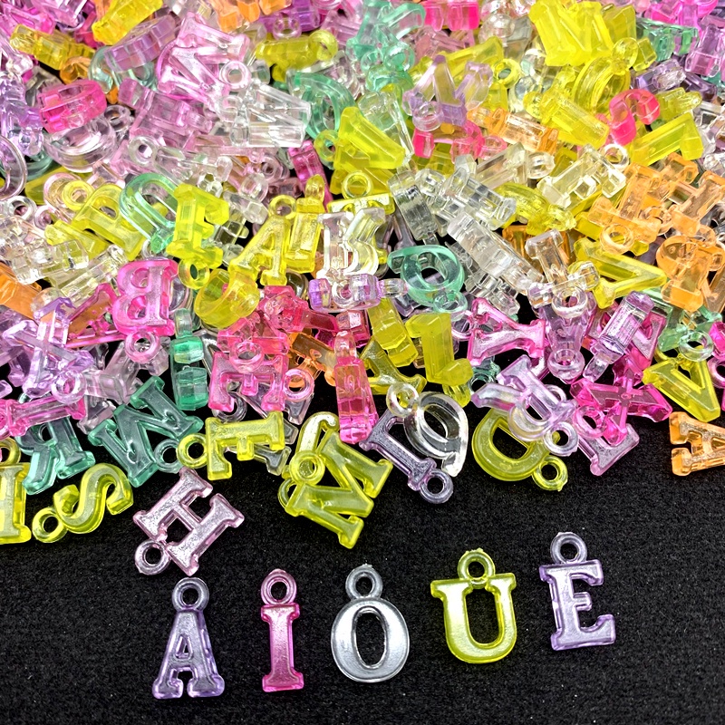 50Pcs/lot A-Z random mixed letters pendant loose beads letters for DIY ...
