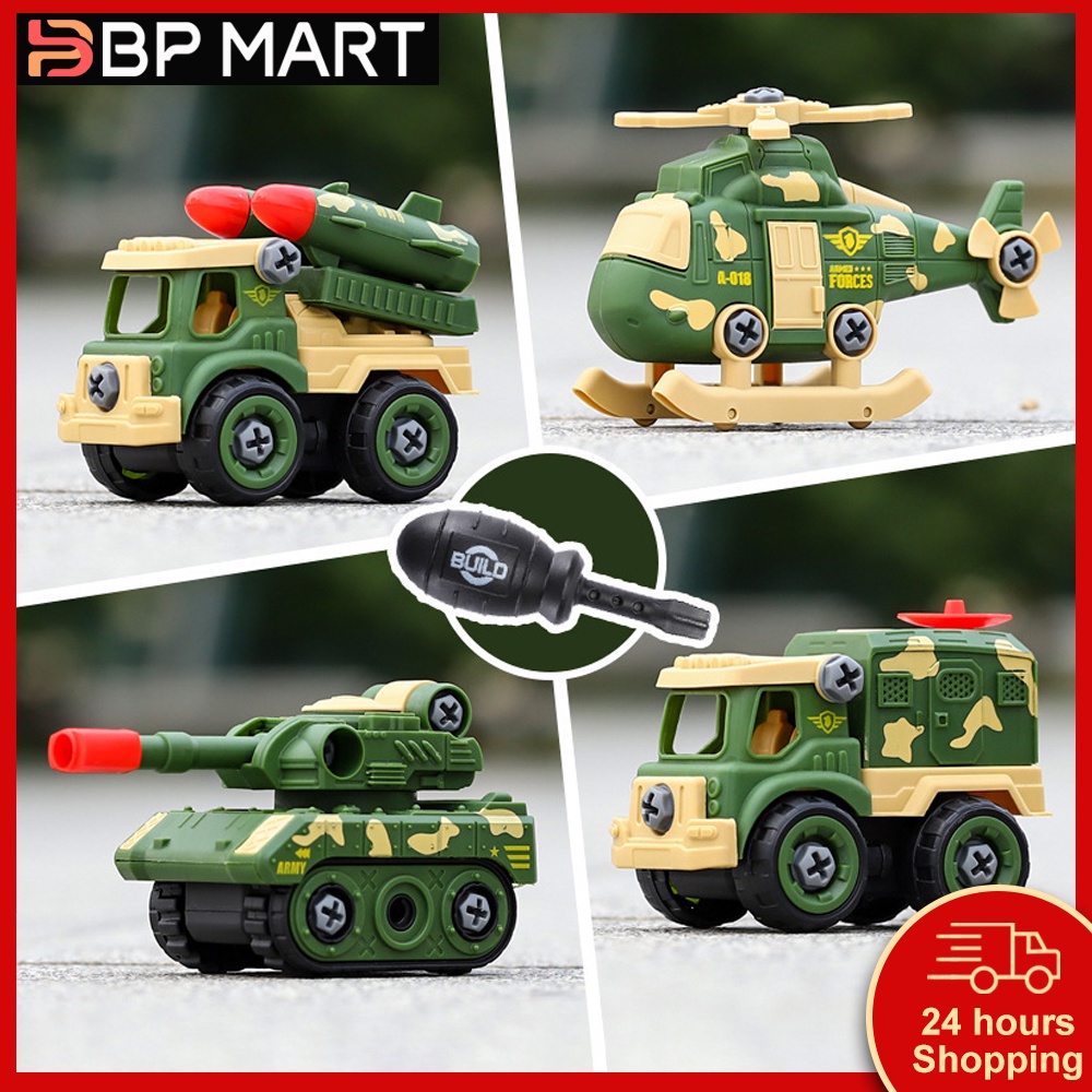DIY Assembly Tank military Toy Police Vehicles Disassembly Deformation ...