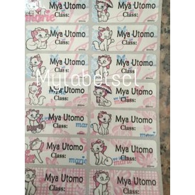 Name Labels Waterproof Sticker Waterproof Marie Cat Cat SML - M ...